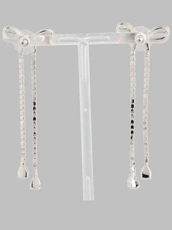 SELF-PORTRAIT Cubic Zirconia Bow Detail Earrings