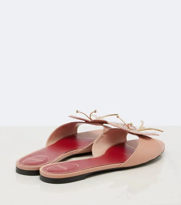 Valentino Garavani Embellished Leather Slides