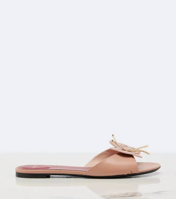Valentino Garavani Embellished Leather Slides