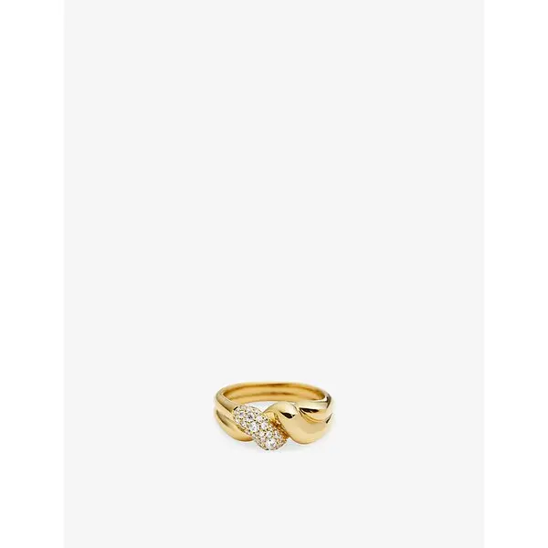 MISSOMA Molten Snow Double 18ct Yellow Plated Brass Statement Ring