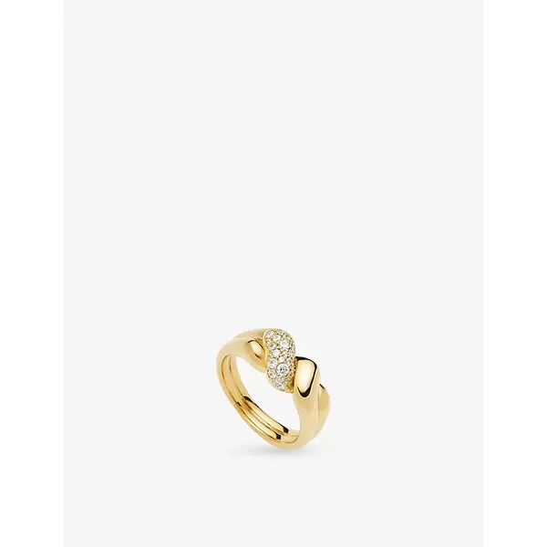 MISSOMA Molten Snow Double 18ct Yellow Plated Brass Statement Ring