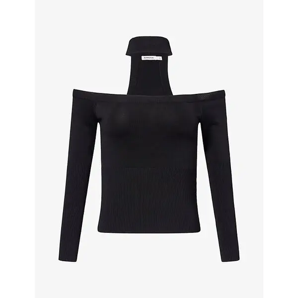 Simkhai Lila Cut-out Rib-knit Top - Black