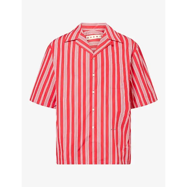 Marni Pinstripe Short-sleeve Cotton-blend Shirt