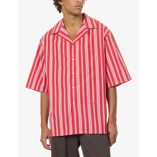 Marni Pinstripe Short-sleeve Cotton-blend Shirt