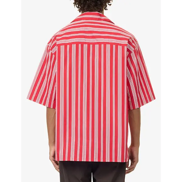 Marni Pinstripe Short-sleeve Cotton-blend Shirt