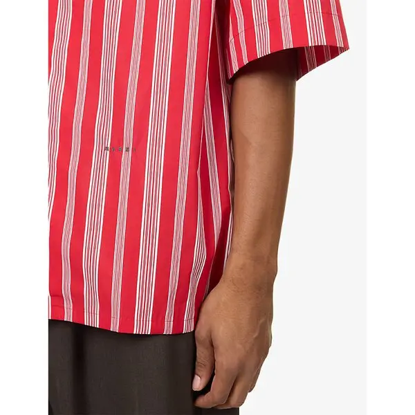 Marni Pinstripe Short-sleeve Cotton-blend Shirt
