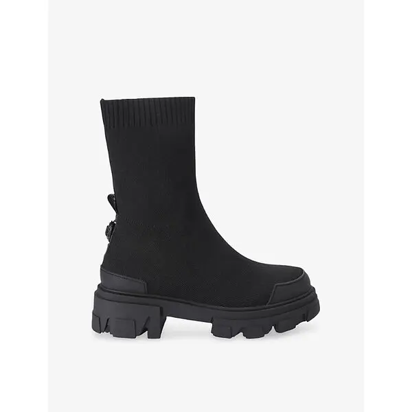 Kurt Geiger Stomp Sock Woven Ankle Boots - Black