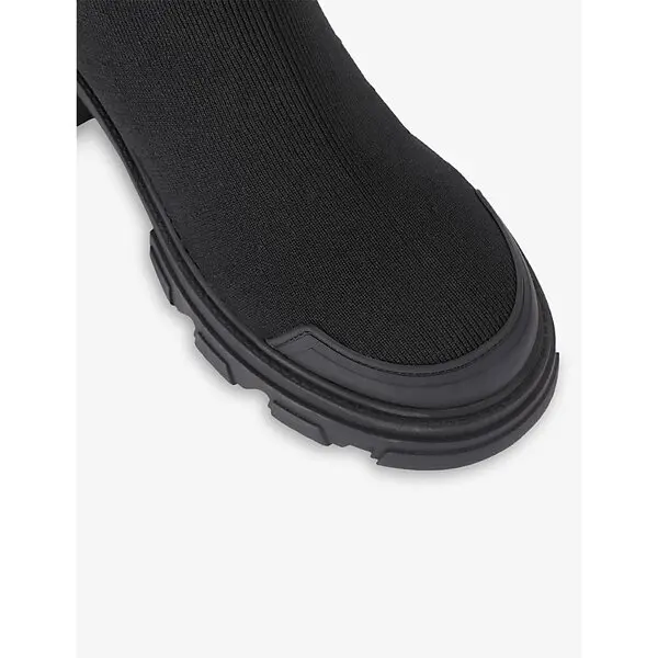 Kurt Geiger Stomp Sock Woven Ankle Boots