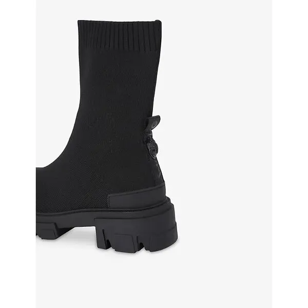 Kurt Geiger Stomp Sock Woven Ankle Boots