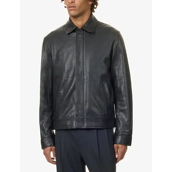 Simkhai Landon Collared Leather Jacket
