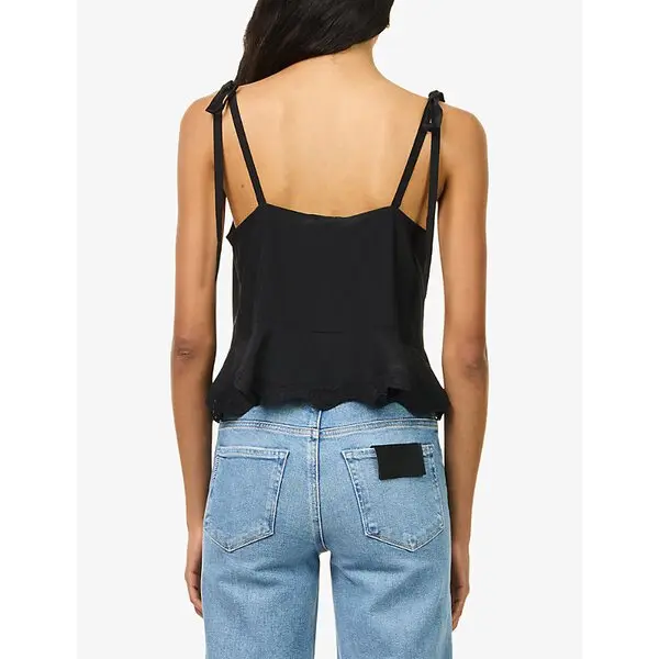 Paige Caroline Lace-trim Silk Top