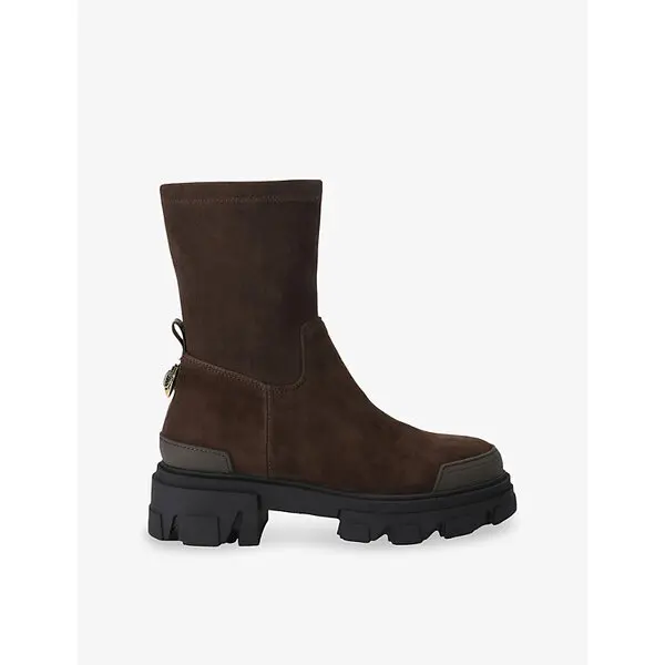 Kurt Geiger Stomp Sock Suede Ankle Boots - Dk.brn Com
