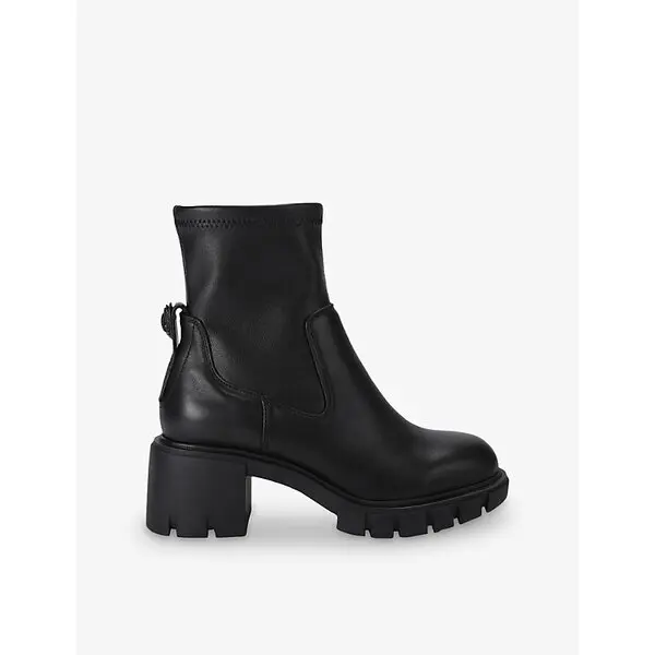 Kurt Geiger Step Heeled Leather Ankle Boots
