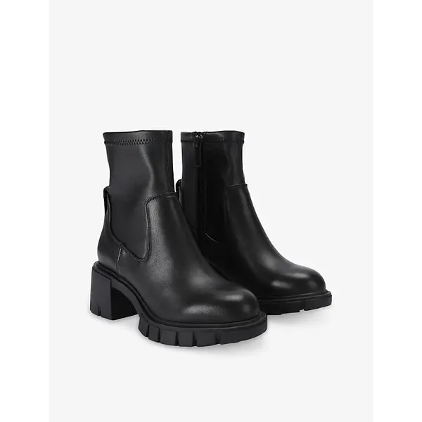 Kurt Geiger Step Heeled Leather Ankle Boots