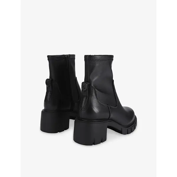 Kurt Geiger Step Heeled Leather Ankle Boots