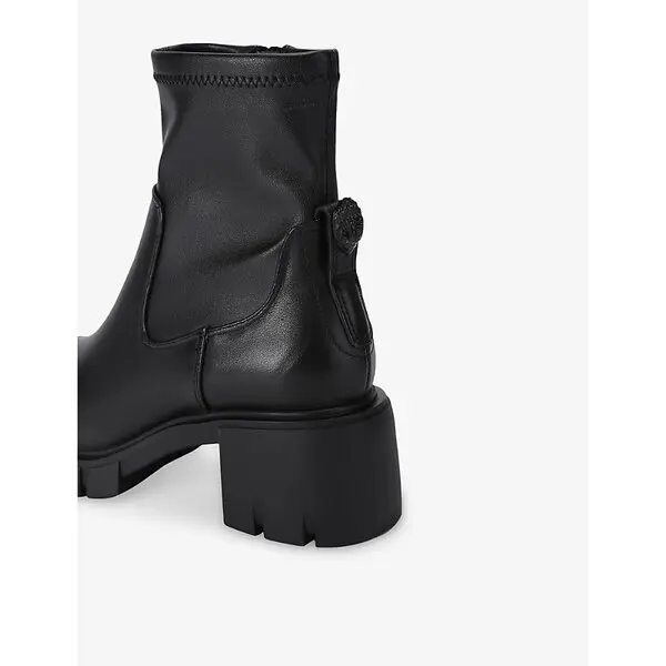 Kurt Geiger Step Heeled Leather Ankle Boots