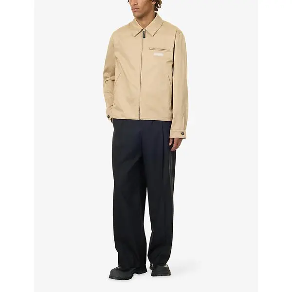 Givenchy Logo-embroidered Zip-up Cotton Harrington Jacket