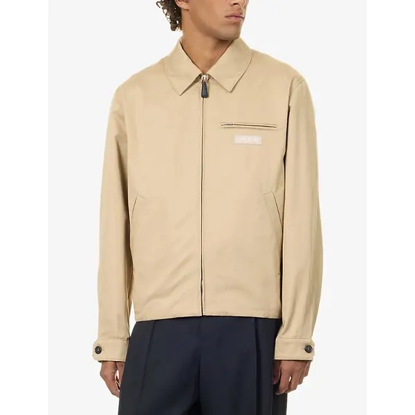 Givenchy Logo-embroidered Zip-up Cotton Harrington Jacket