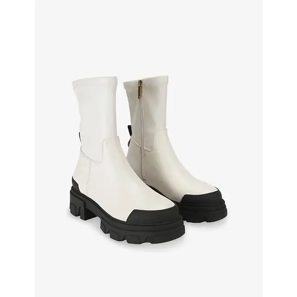 Kurt Geiger Stomp Sock Leather Ankle Boots