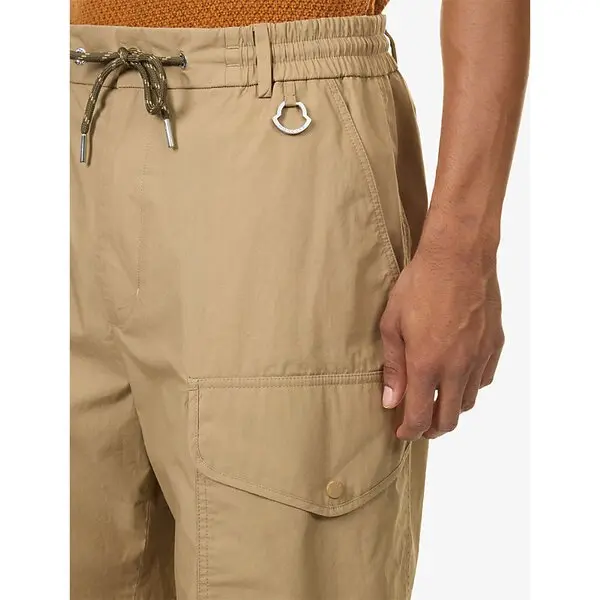 Moncler Drawstring-waist Wide-leg Cotton Shorts