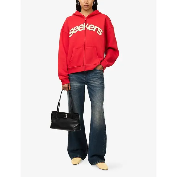 SISTERS & SEEKERS Logo-print Cotton-blend Hoodie