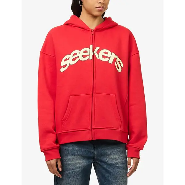 SISTERS & SEEKERS Logo-print Cotton-blend Hoodie