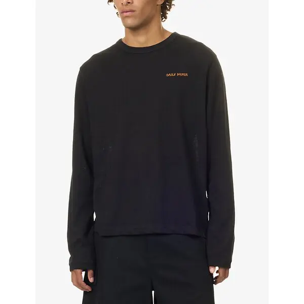 DAILY PAPER Slub Long-sleeve Cotton-blend T-shirt