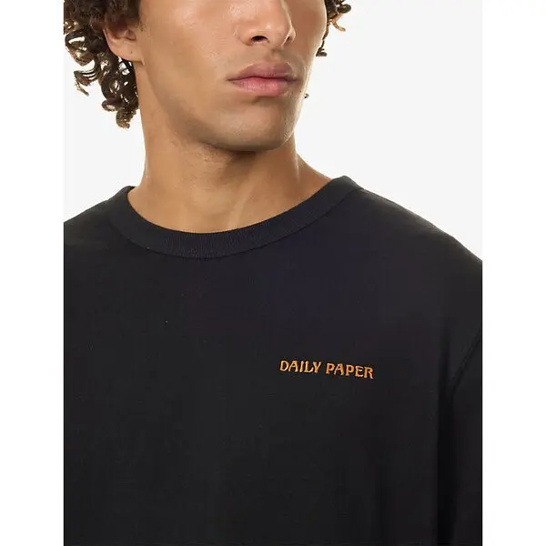 DAILY PAPER Slub Long-sleeve Cotton-blend T-shirt