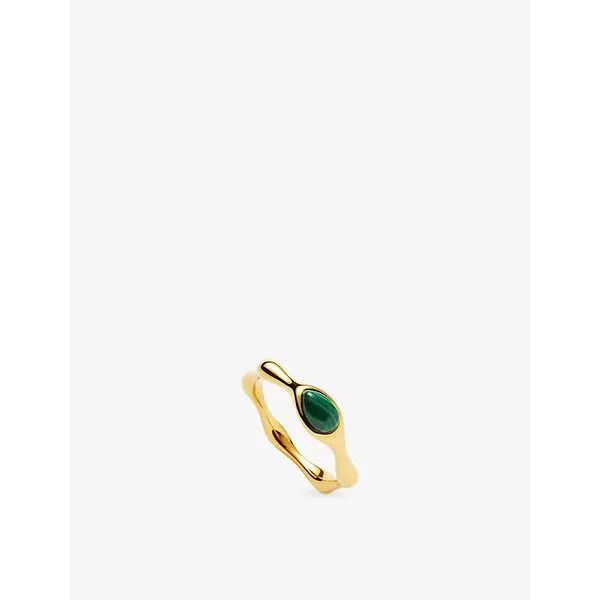 MISSOMA Magma Gemstone 18ct Yellow Plated Brass And Malachite Stacking Ring