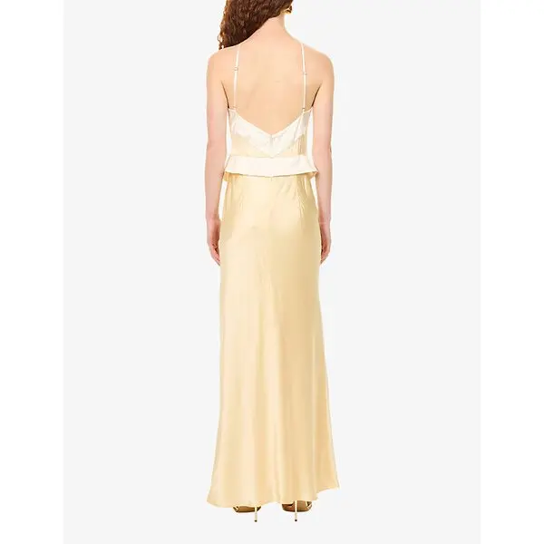 REFORMATION Jillian Halterneck Silk Maxi Dress