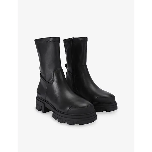 Kurt Geiger Stomp Sock Leather Ankle Boots