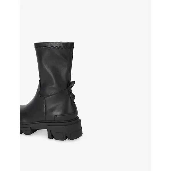 Kurt Geiger Stomp Sock Leather Ankle Boots