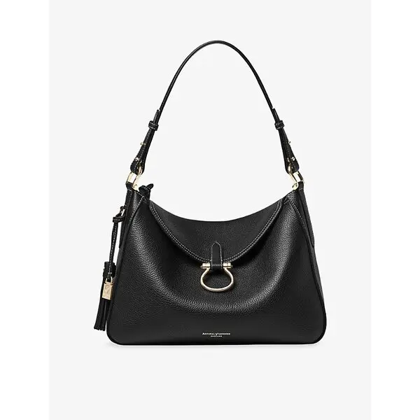 ASPINAL OF LONDON Hudson Leather Hobo Bag - Black
