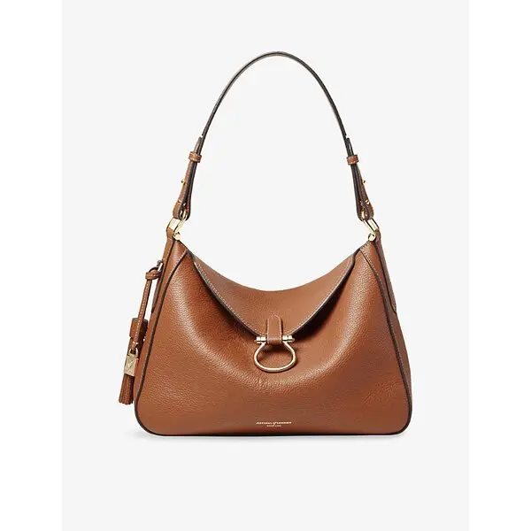 ASPINAL OF LONDON Hudson Leather Hobo Bag - Tan