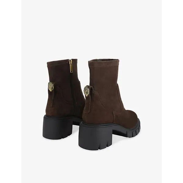 Kurt Geiger Step Heeled Suede Ankle Boots