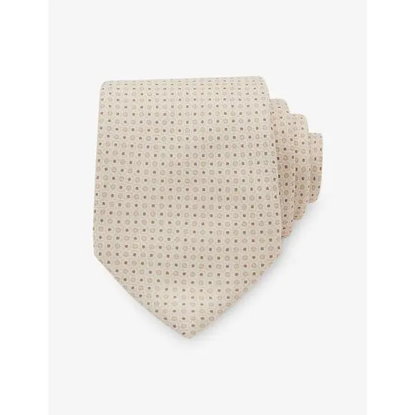 REISS Ovale Micro-dot Silk Tie