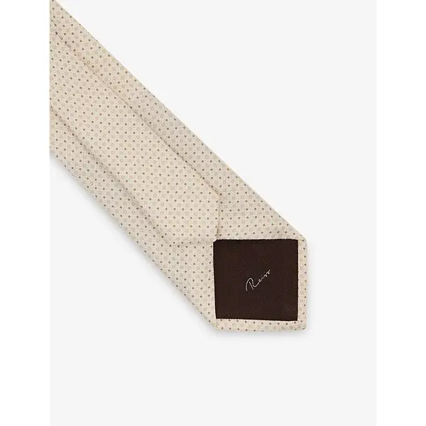 REISS Ovale Micro-dot Silk Tie