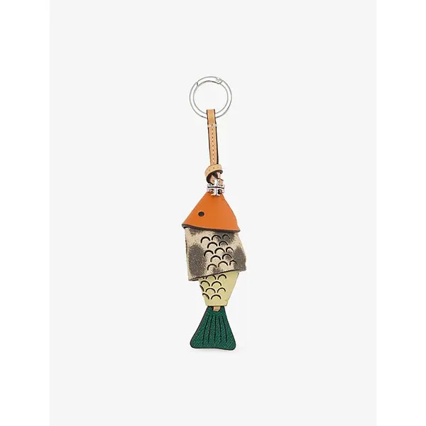 Tory Burch Fish Leather And Metal Bag Charm