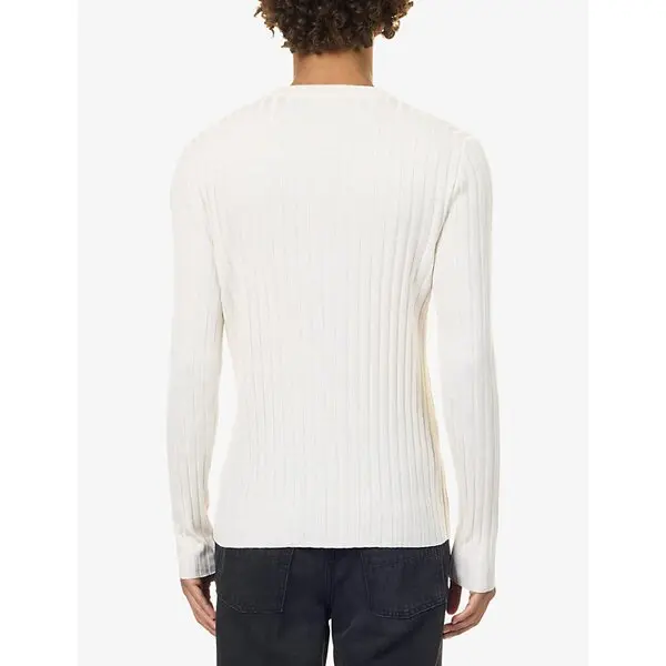 Amiri Script-logo Henley Wool-blend Top