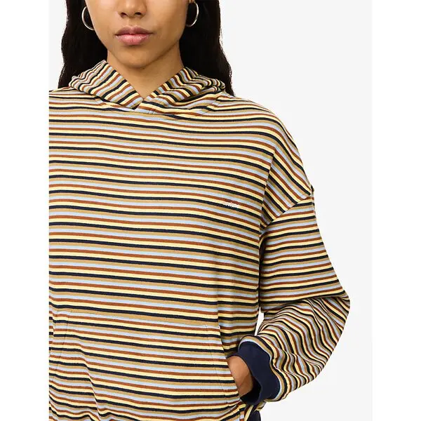 SISTERS & SEEKERS Walker Striped Stretch-jersey Hoodie - Navy