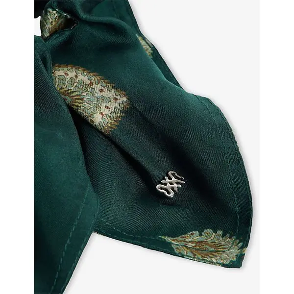 Sandro Paisley Branded Woven Scrunchie