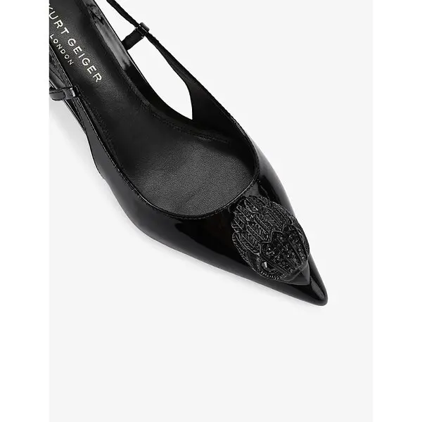 Kurt Geiger Belsize 40 Patent-leather Heeled Slingbacks