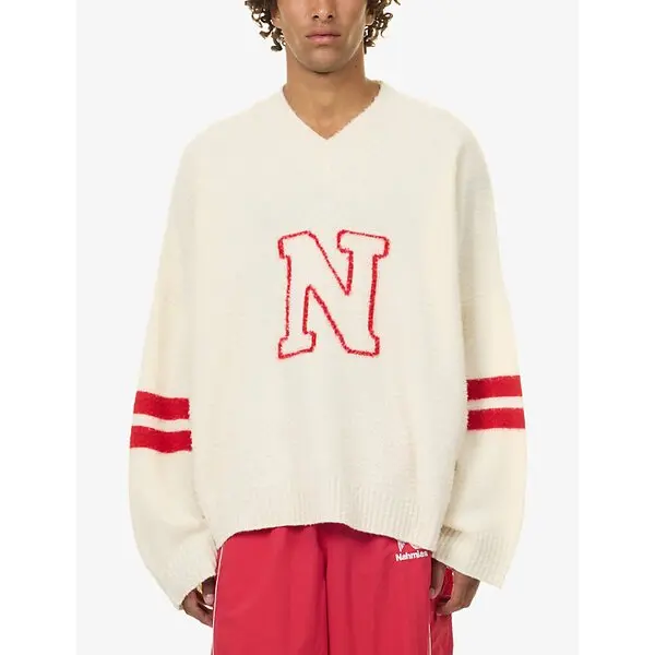 NAHMIAS Collegiate Oversized Brushed-wool Jumper
