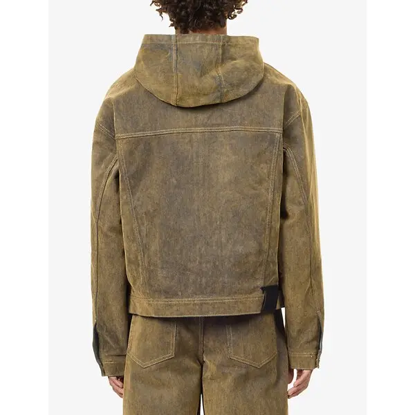 DAILY PAPER Velvet Shield Hooded Denim Jacket