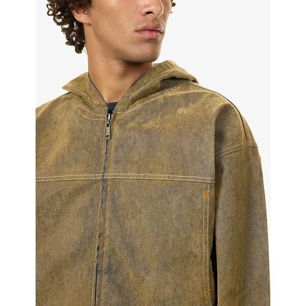 DAILY PAPER Velvet Shield Hooded Denim Jacket