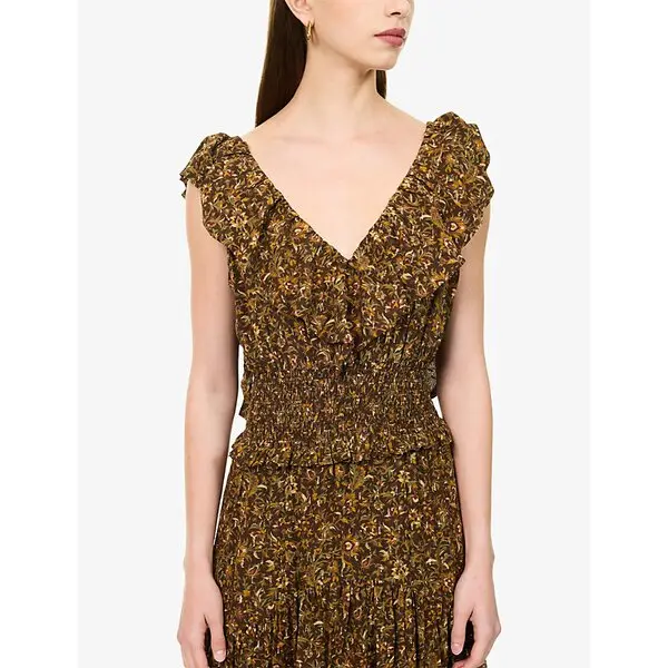 Paige Kiana Ruffled Silk-blend Midi Dress