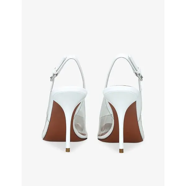 Alaïa Azzedine Bloom 90 Slingback Leather Heels - White