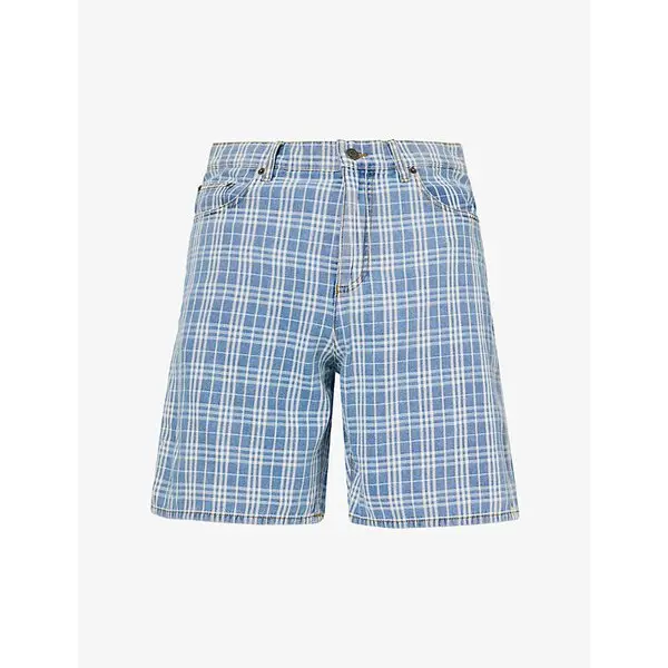 Burberry Douglas Checked Denim Shorts