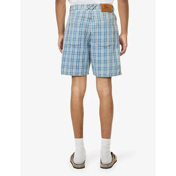Burberry Douglas Checked Denim Shorts