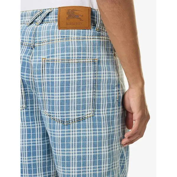 Burberry Douglas Checked Denim Shorts